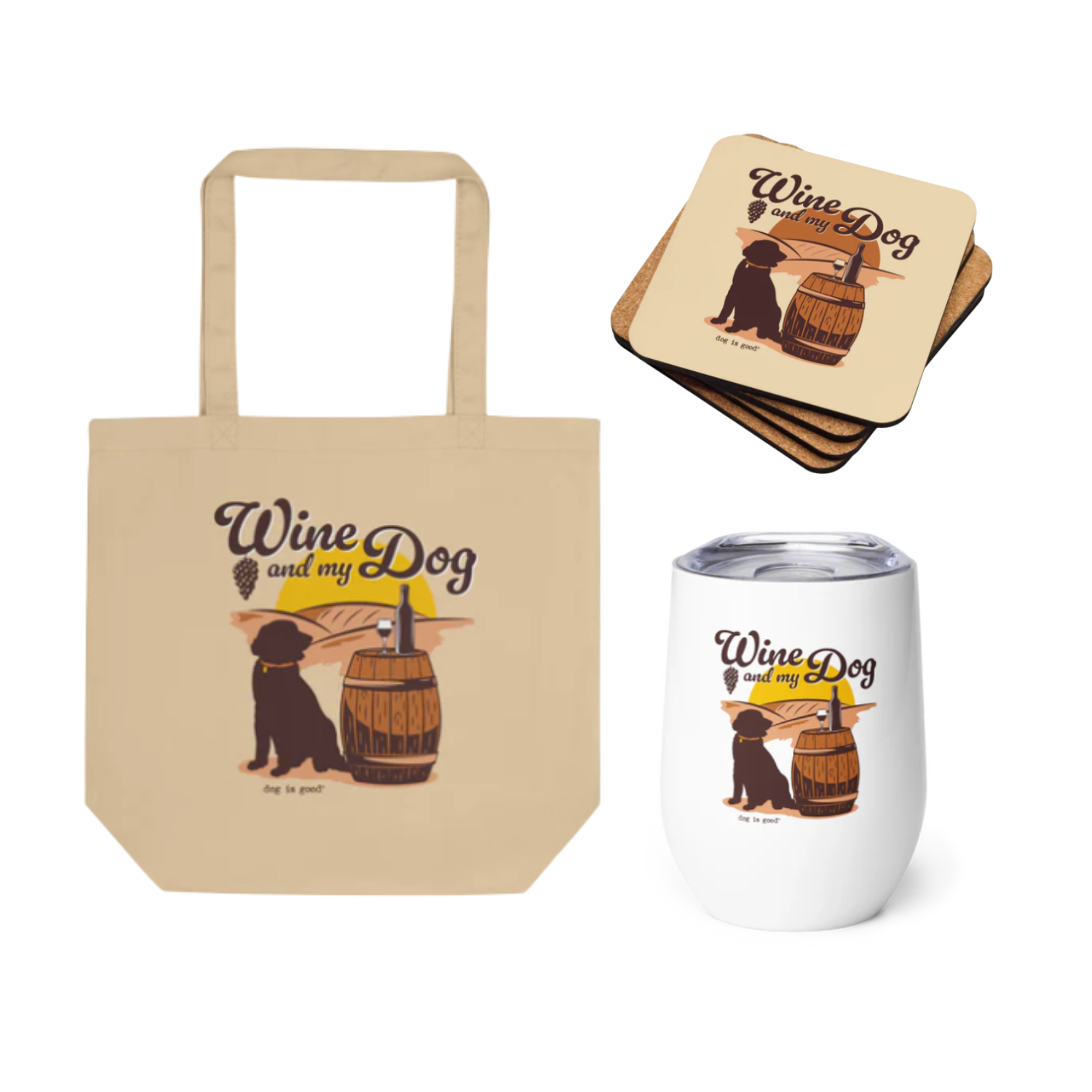 Gift Set: Wine & My Dog (Vineyard) – Dog is Good